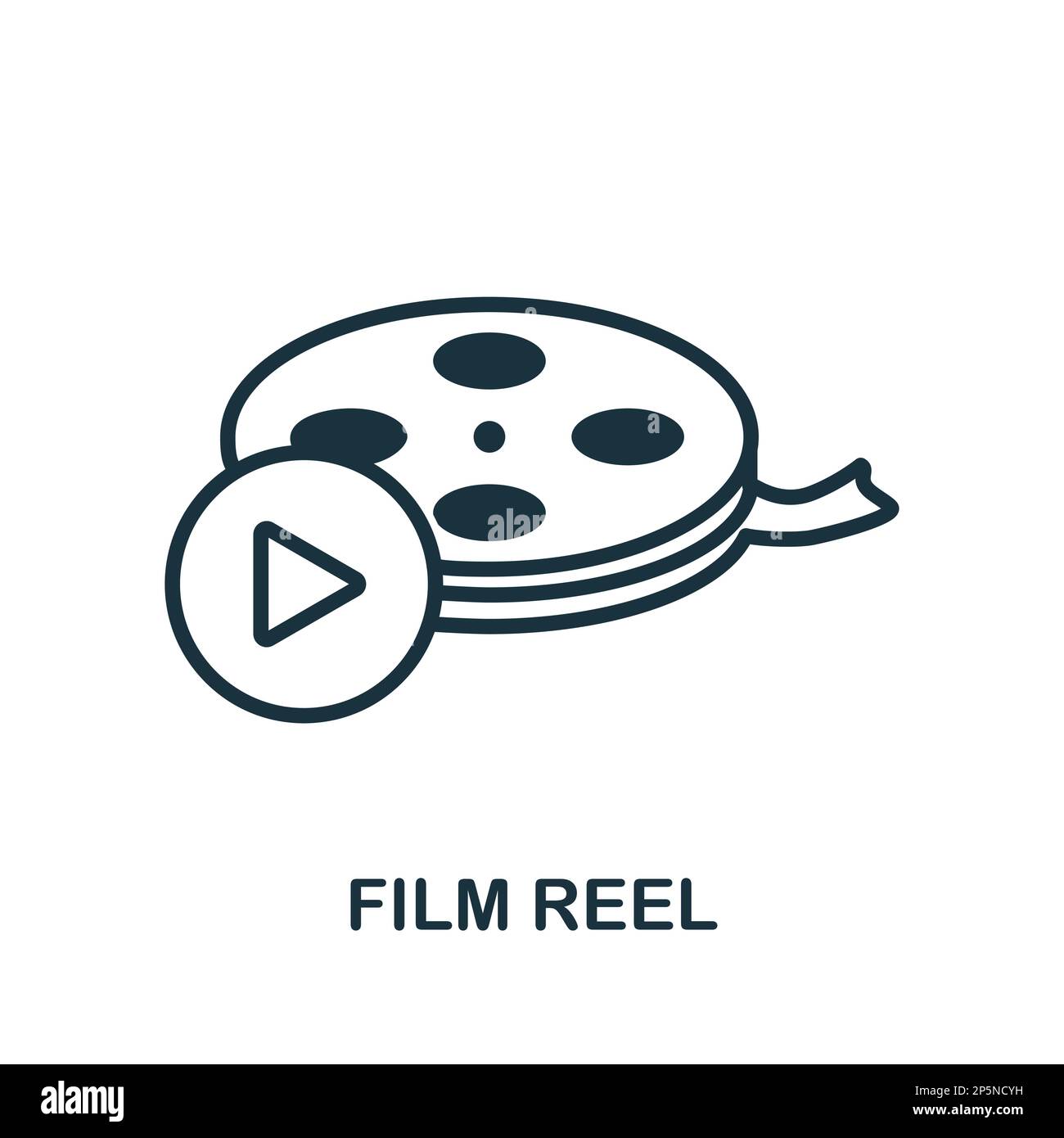Film Reel line icon. Monochrome simple Film Reel outline icon for ...