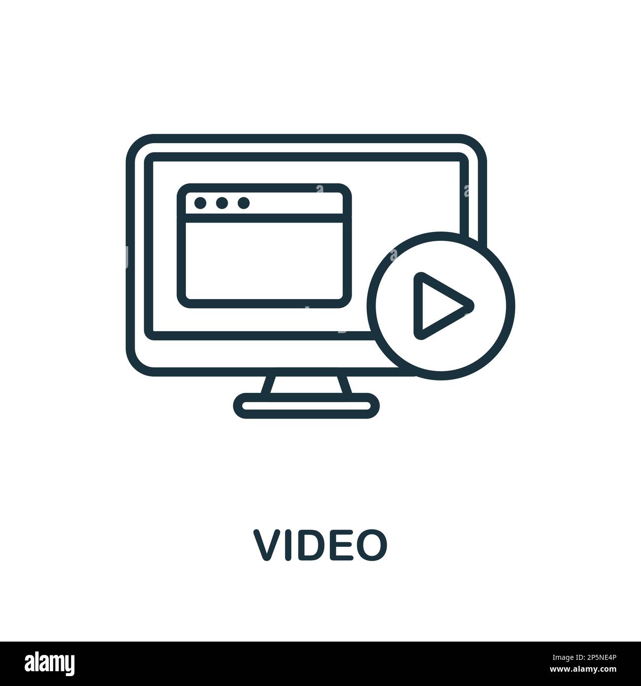 Video line icon. Monochrome simple Video outline icon for templates ...