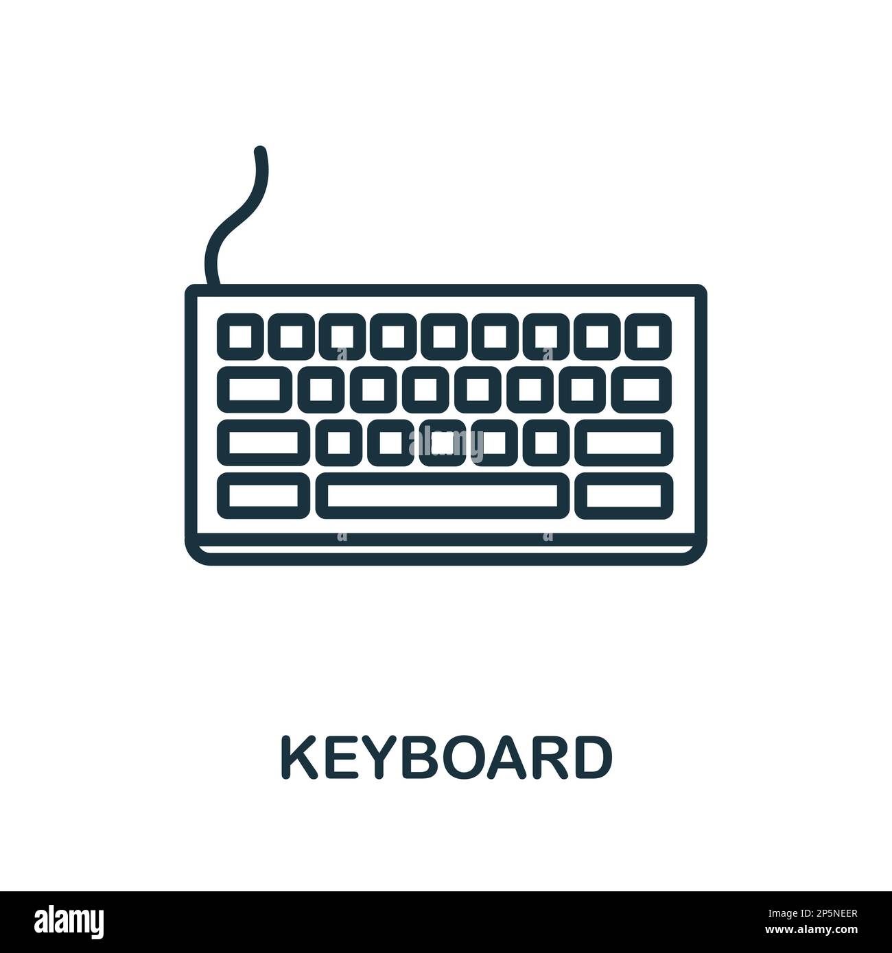 Keyboard line icon. Monochrome simple Keyboard outline icon for ...