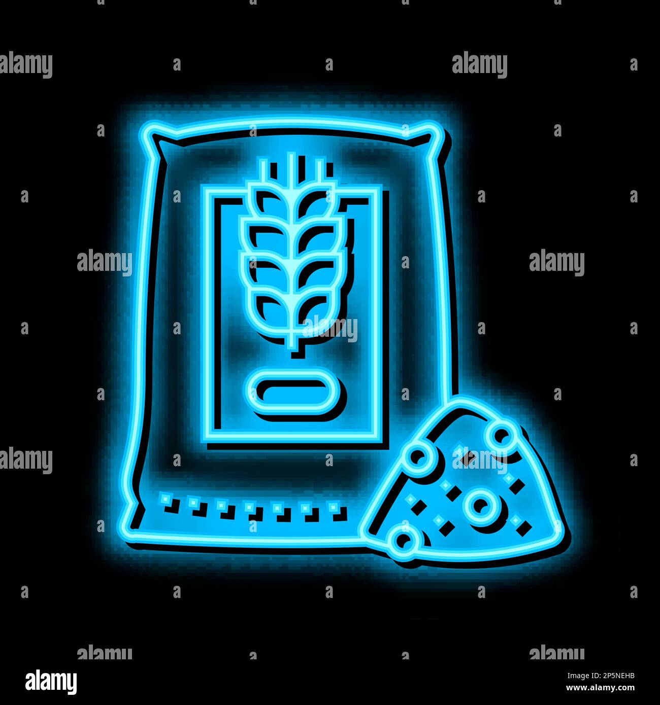 whole grain flour packaging neon glow icon illustration Stock Vector ...