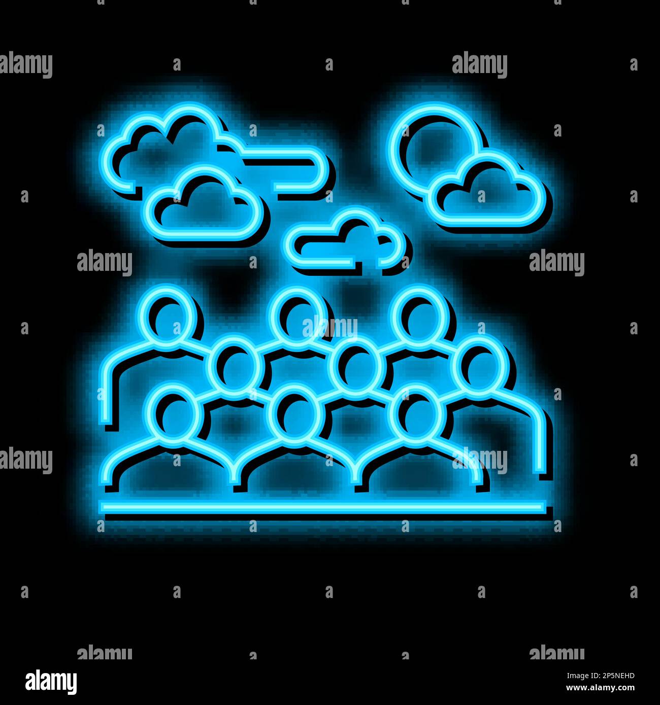 children concert kindergarten neon glow icon illustration Stock Vector ...
