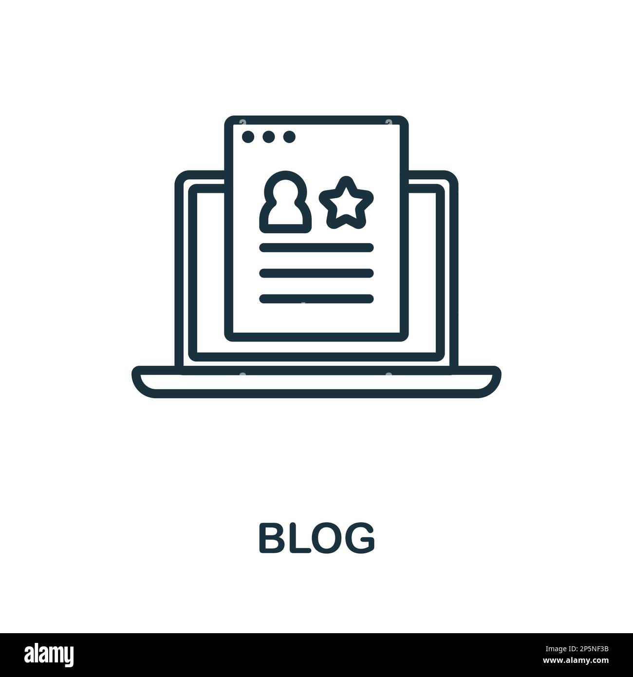 Blog line icon. Monochrome simple Blog outline icon for templates, web ...