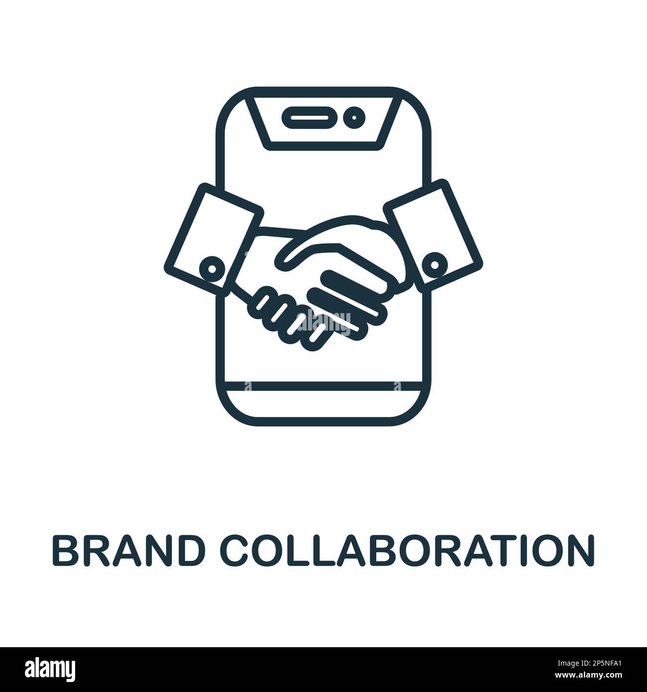 Brand Collaboration Line Icon Monochrome Simple Brand Collaboration Outline Icon For Templates