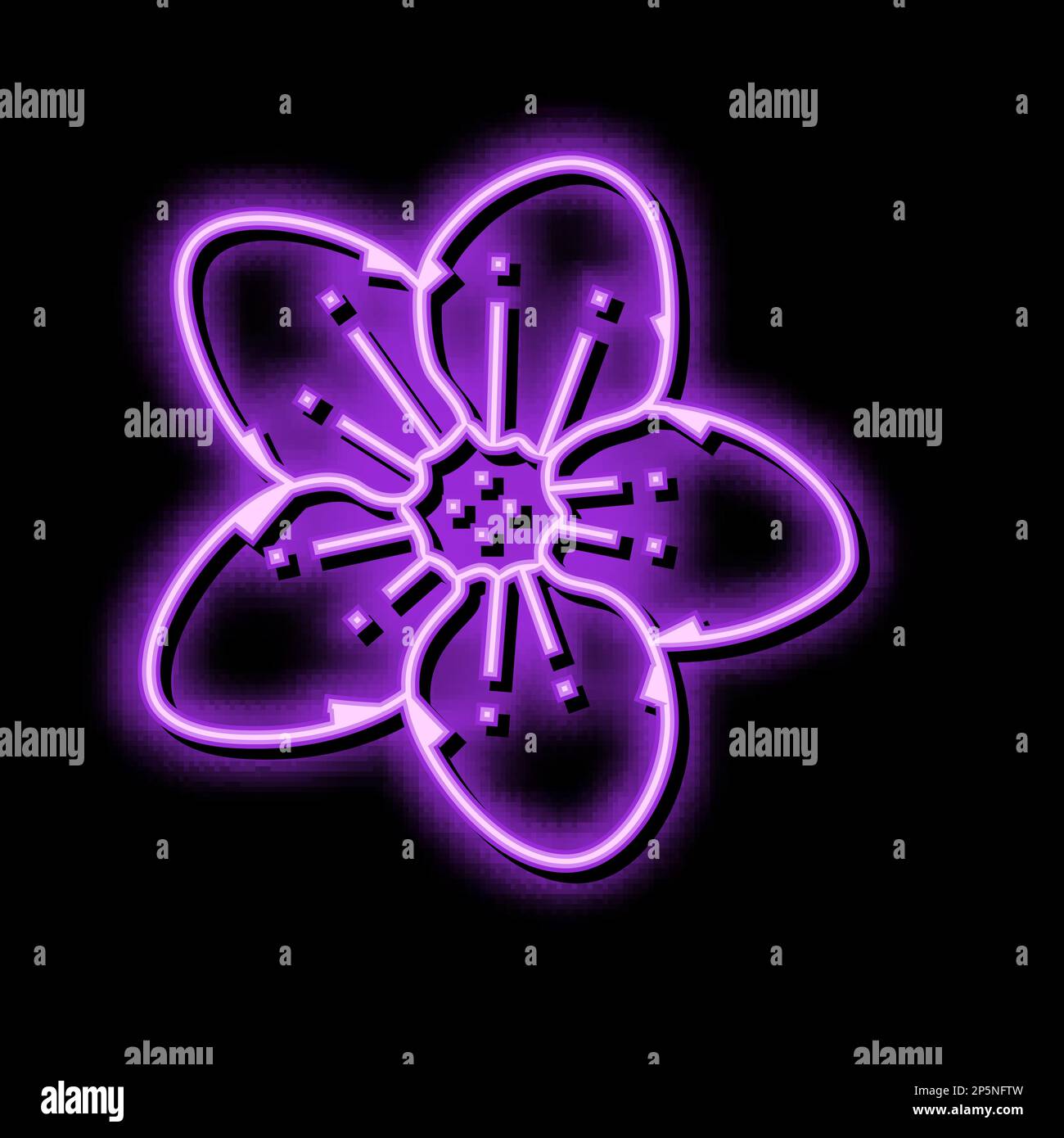 sakura cherry flower spring neon glow icon illustration Stock Vector ...