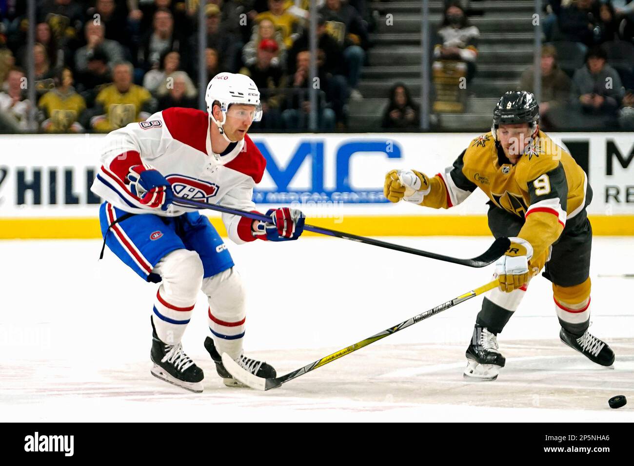 Montreal Canadiens defenseman Mike Matheson (8) passes the puck against ...