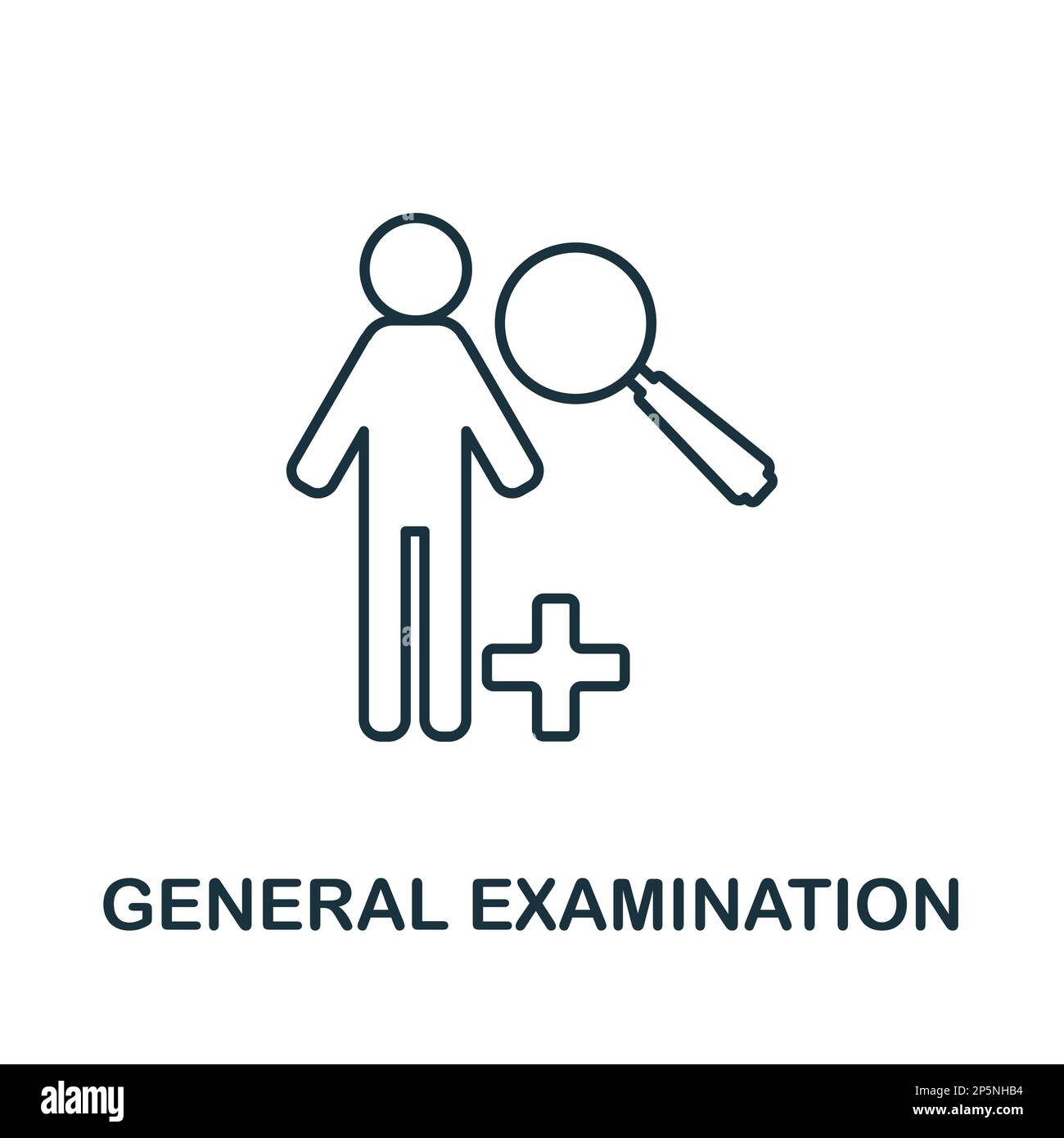 General Examination line icon. Outline element sign from body ache ...