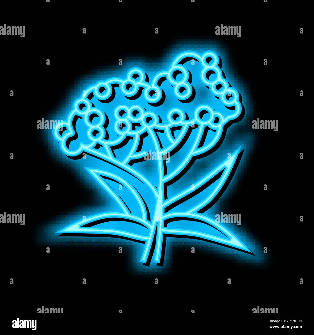 elderberry tree branch neon glow icon illustration Stock Vector Image ...