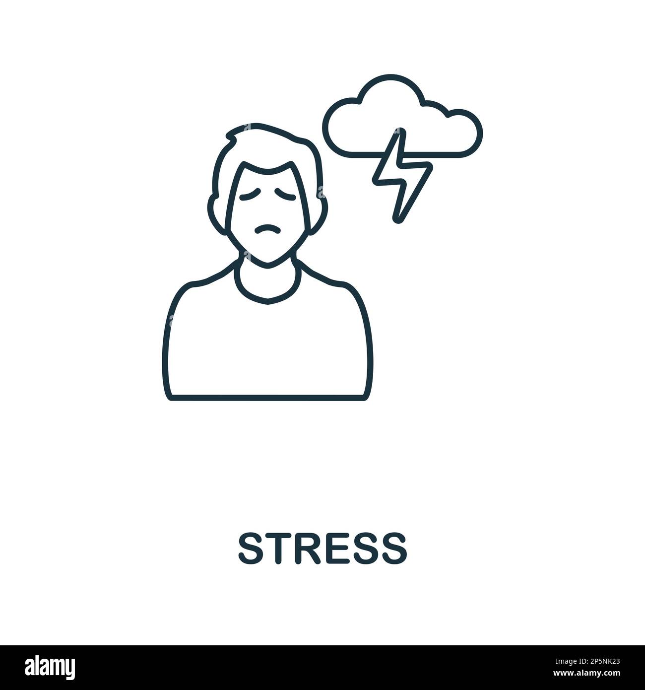 Stress line icon. Outline element sign from body ache collection ...