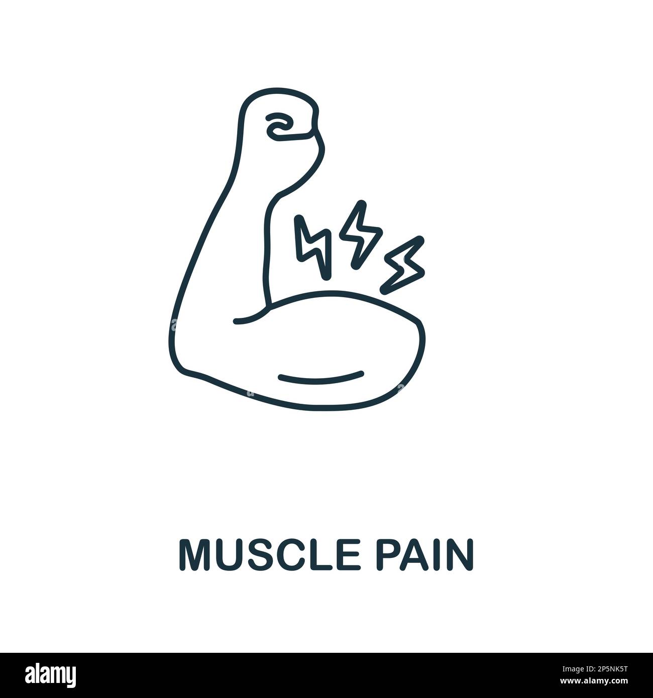 Muscle Pain line icon. Outline element sign from body ache collection ...
