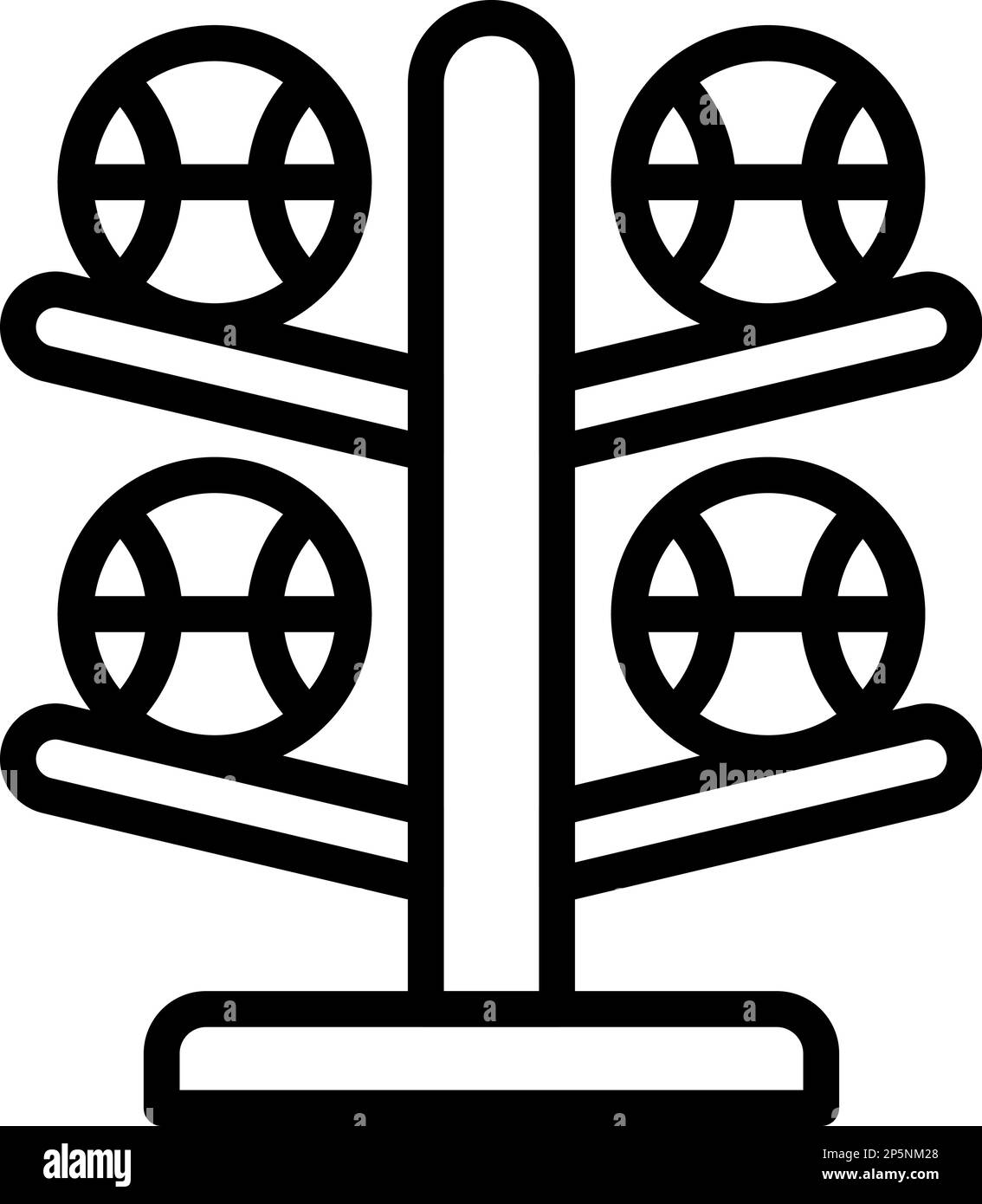 Ball stand icon outline vector. Shop store. Interior fitness Stock ...