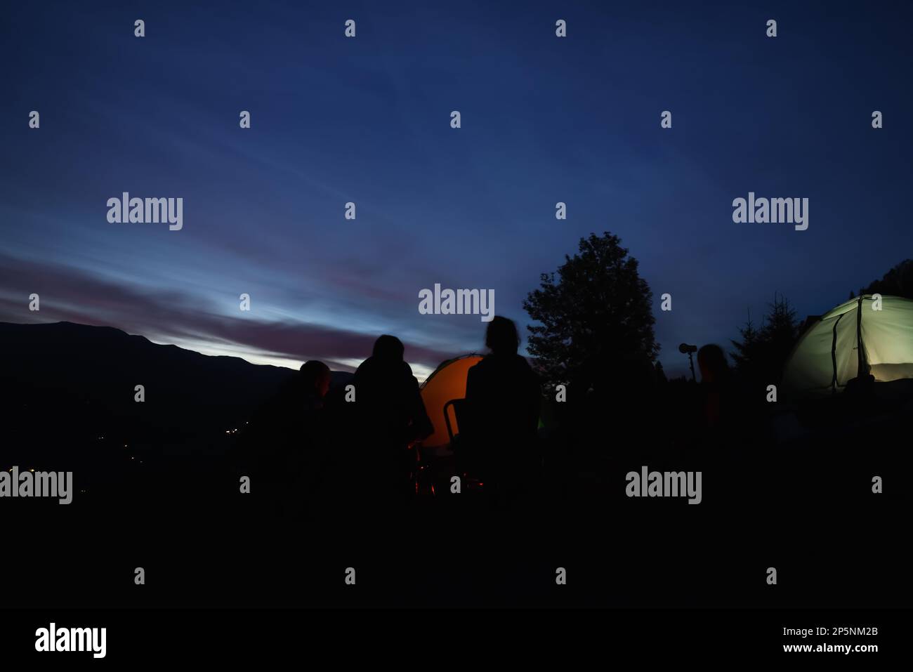 Group camping trip tents hi-res stock photography and images - Alamy