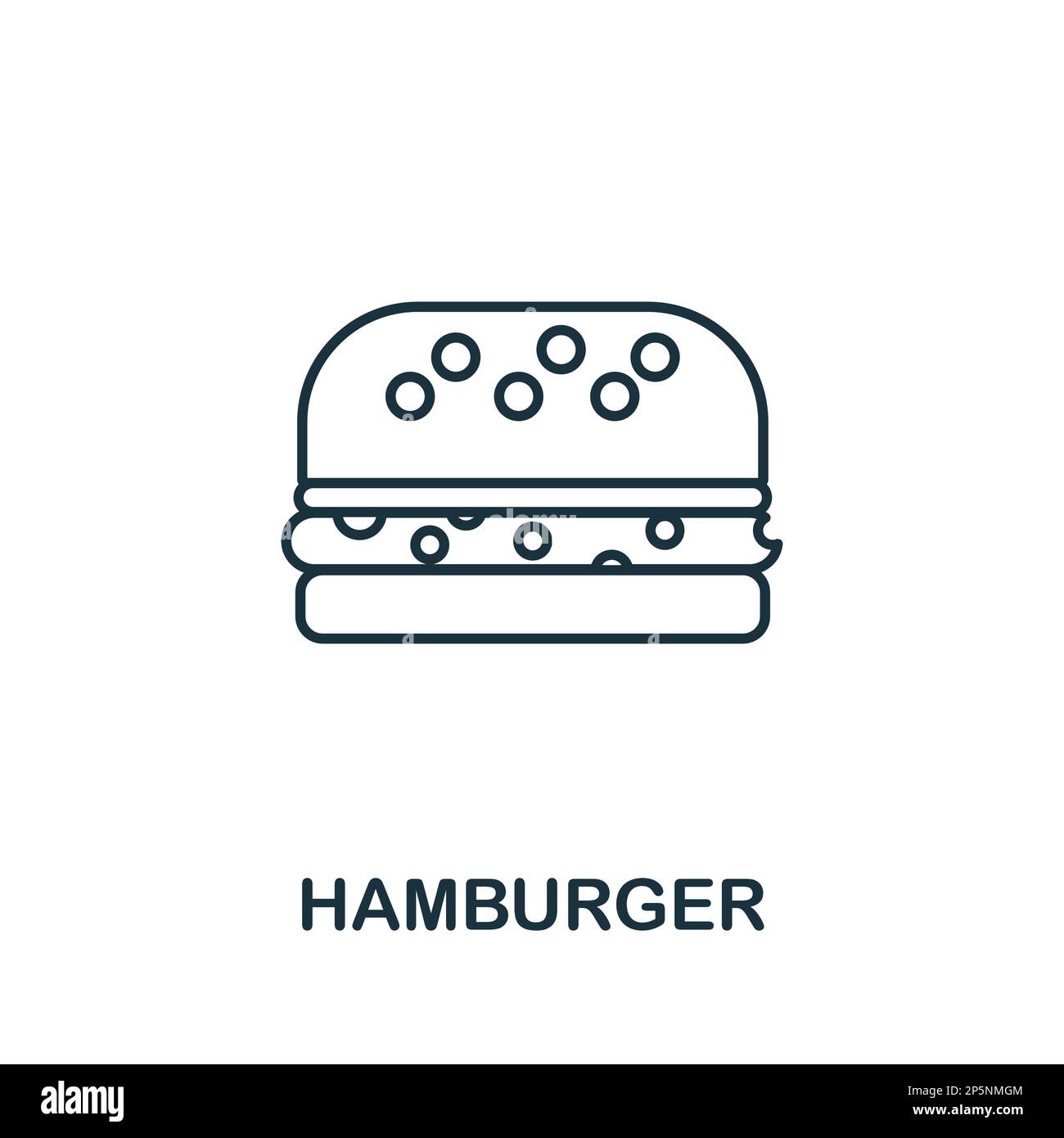 Hamburger line icon. Monochrome simple Hamburger outline icon for ...