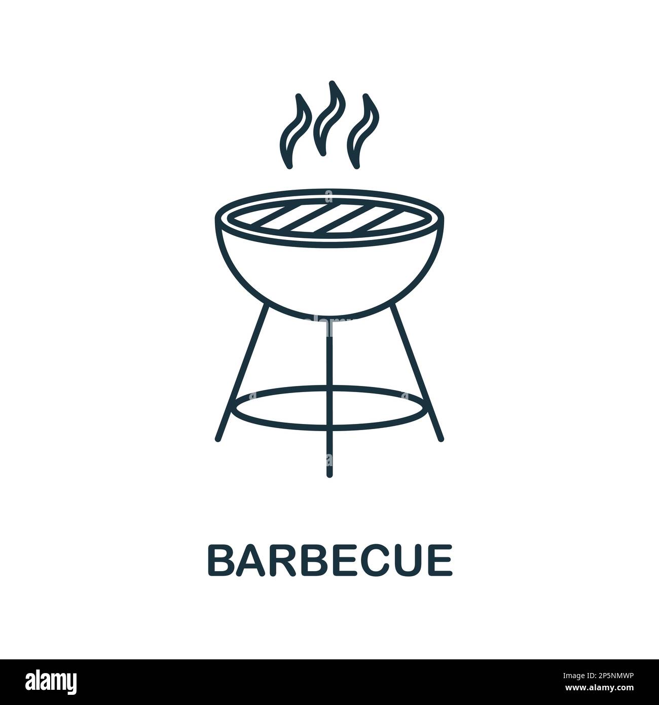 Barbecue line icon. Monochrome simple Barbecue outline icon for ...
