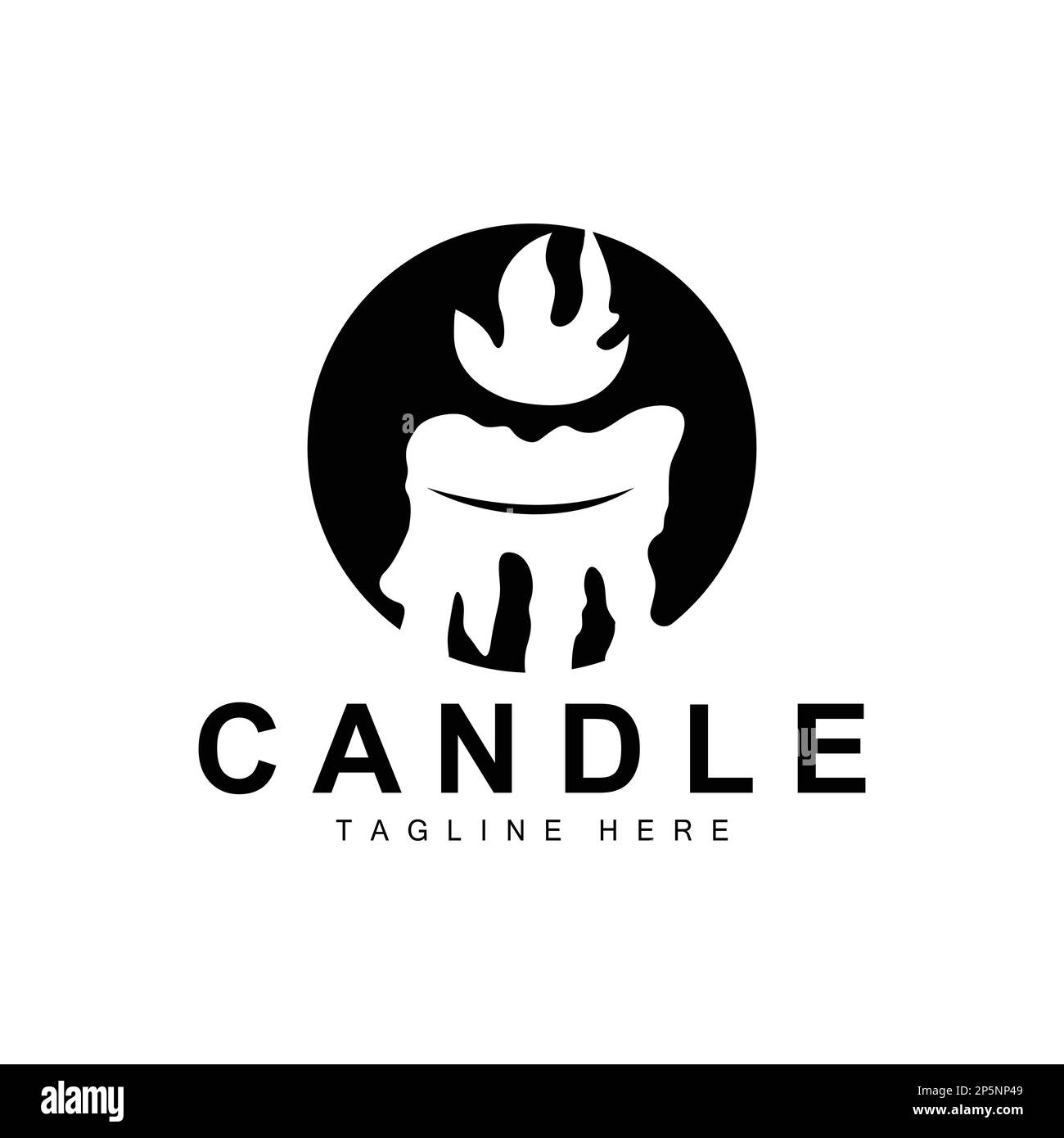 Candle Logo, Flame Lighting Design, Burning luxury Vector, Illustration ...