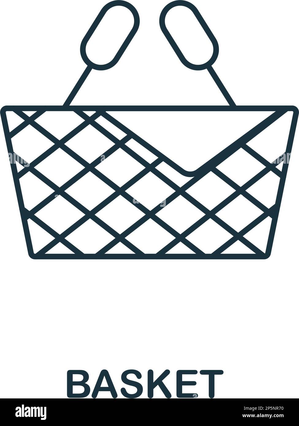 Basket line icon. Monochrome simple Basket outline icon for templates ...