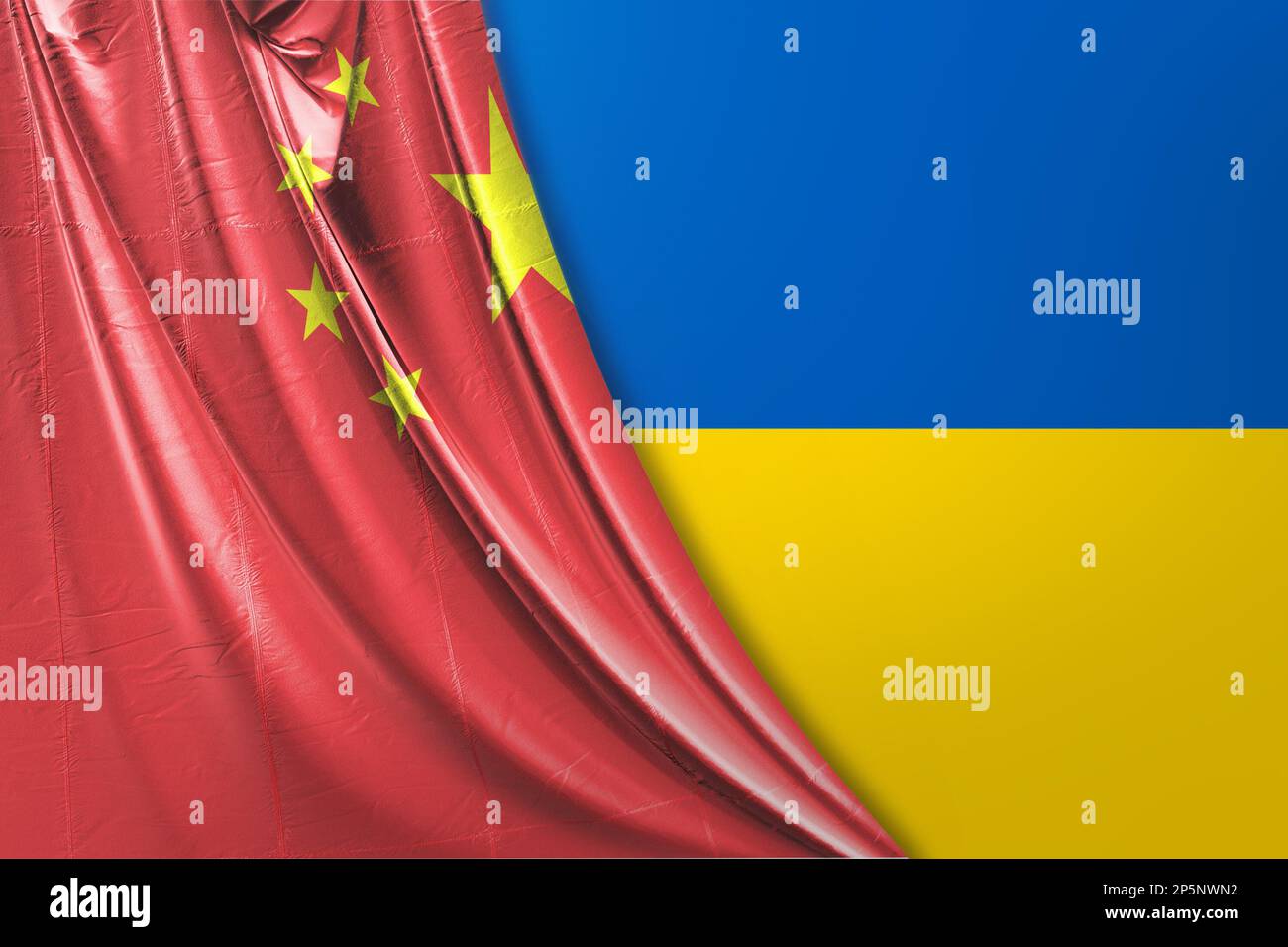 china and ukraine flags together difficult relationship Stock Photo - Alamy