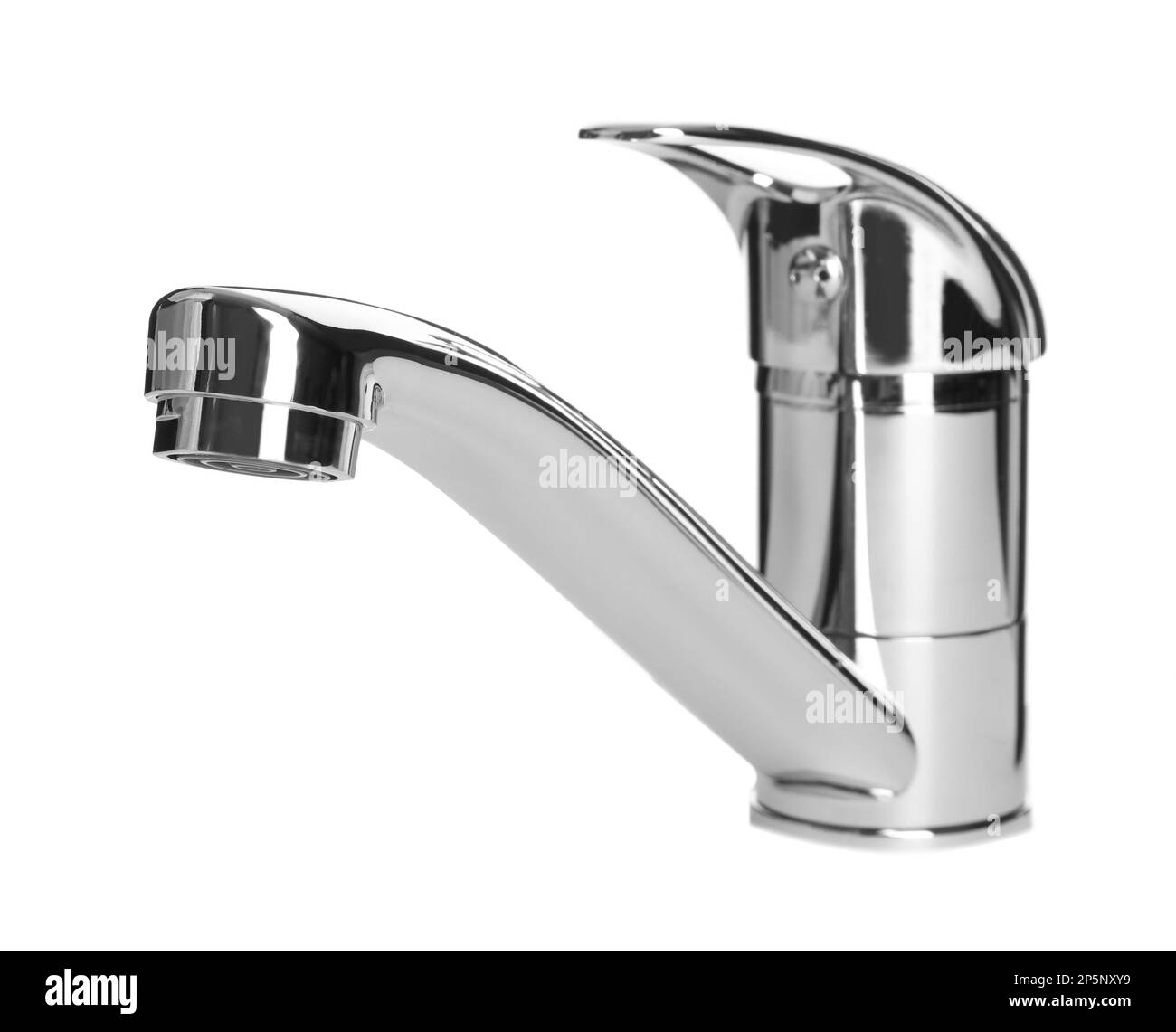 Single handle water tap isolated on white Stock Photo - Alamy