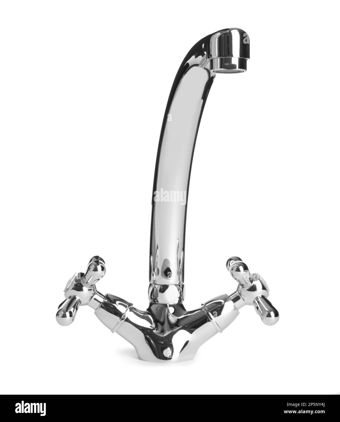 Double handle water tap isolated on white Stock Photo - Alamy