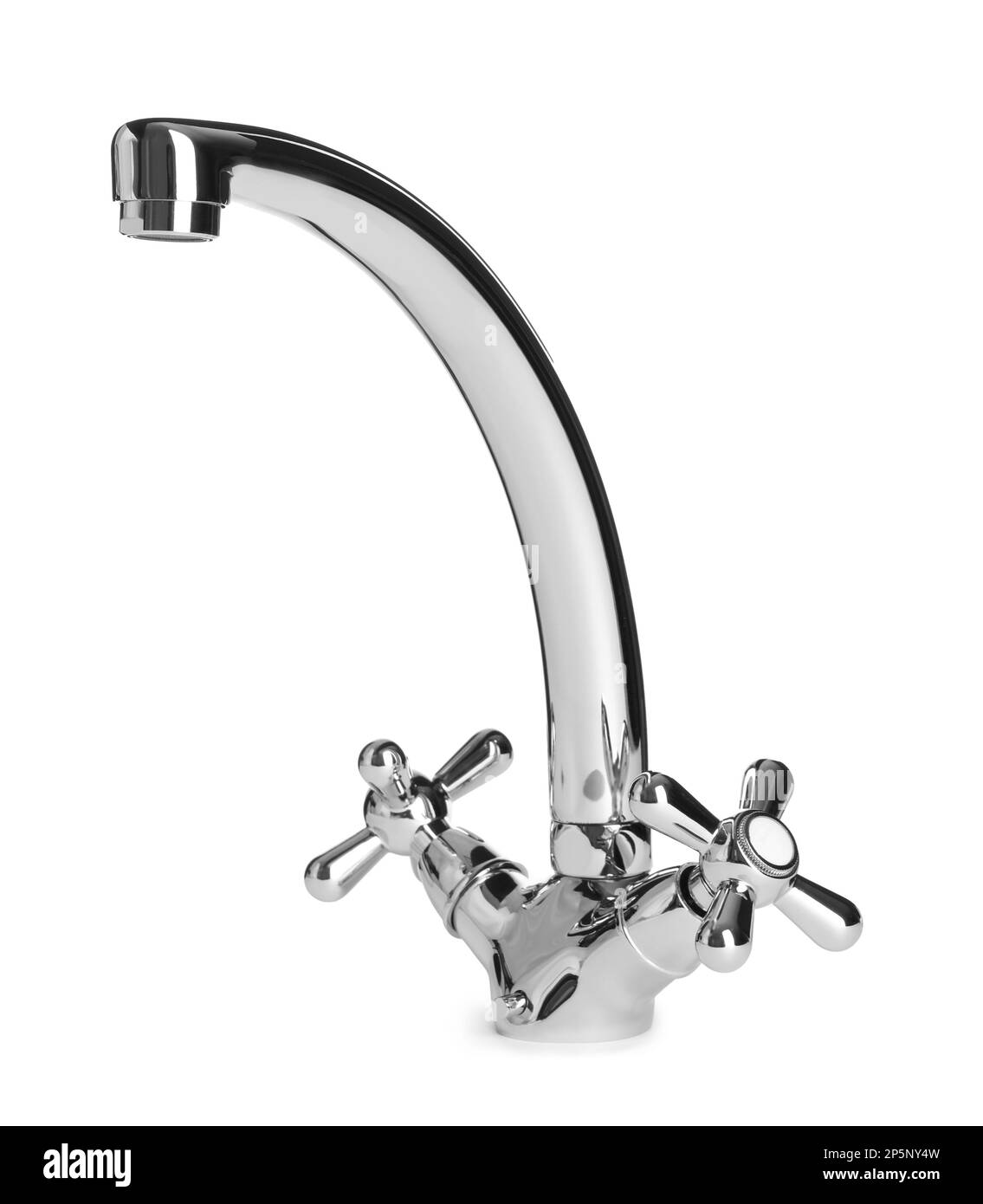 Double handle water tap isolated on white Stock Photo - Alamy