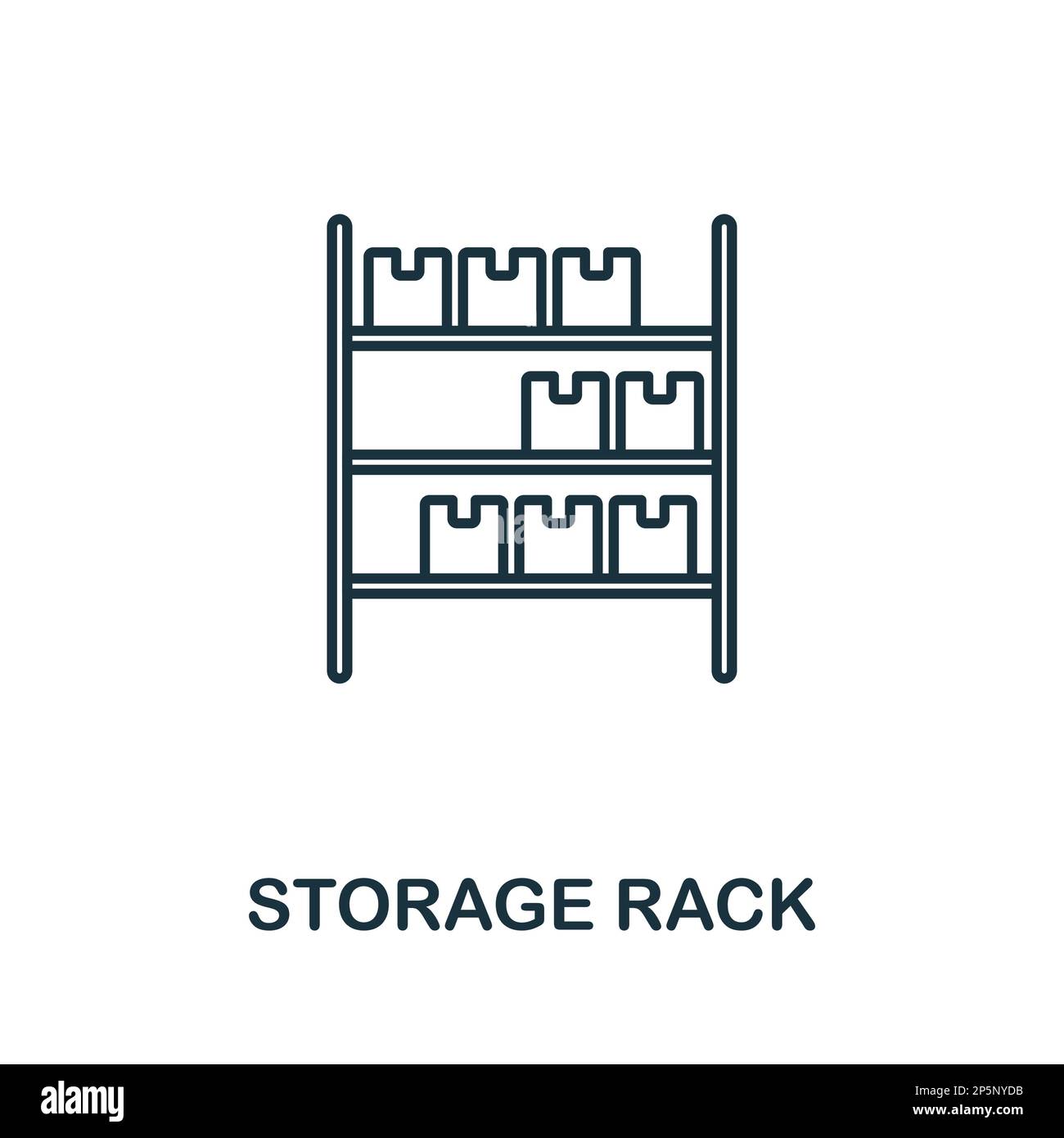 Storage Rack line icon. Monochrome simple Storage Rack outline icon for ...