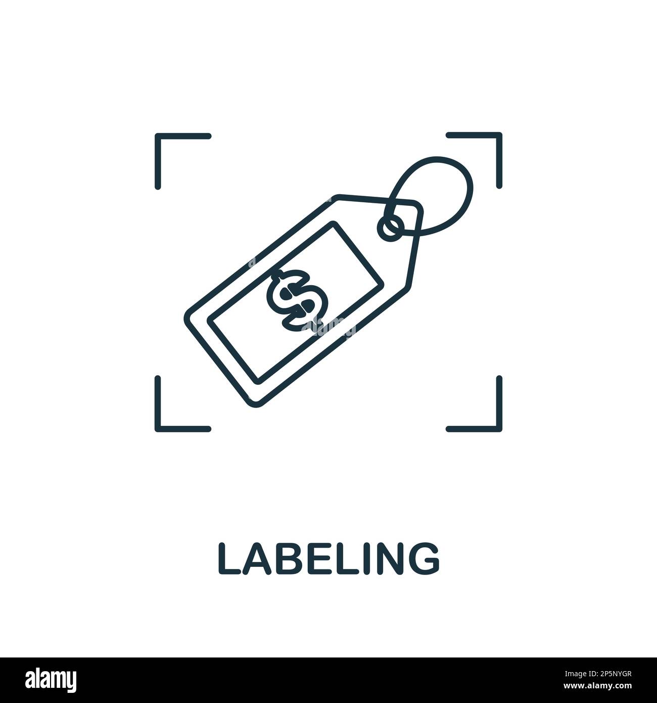 Labeling line icon. Monochrome simple Labeling outline icon for ...