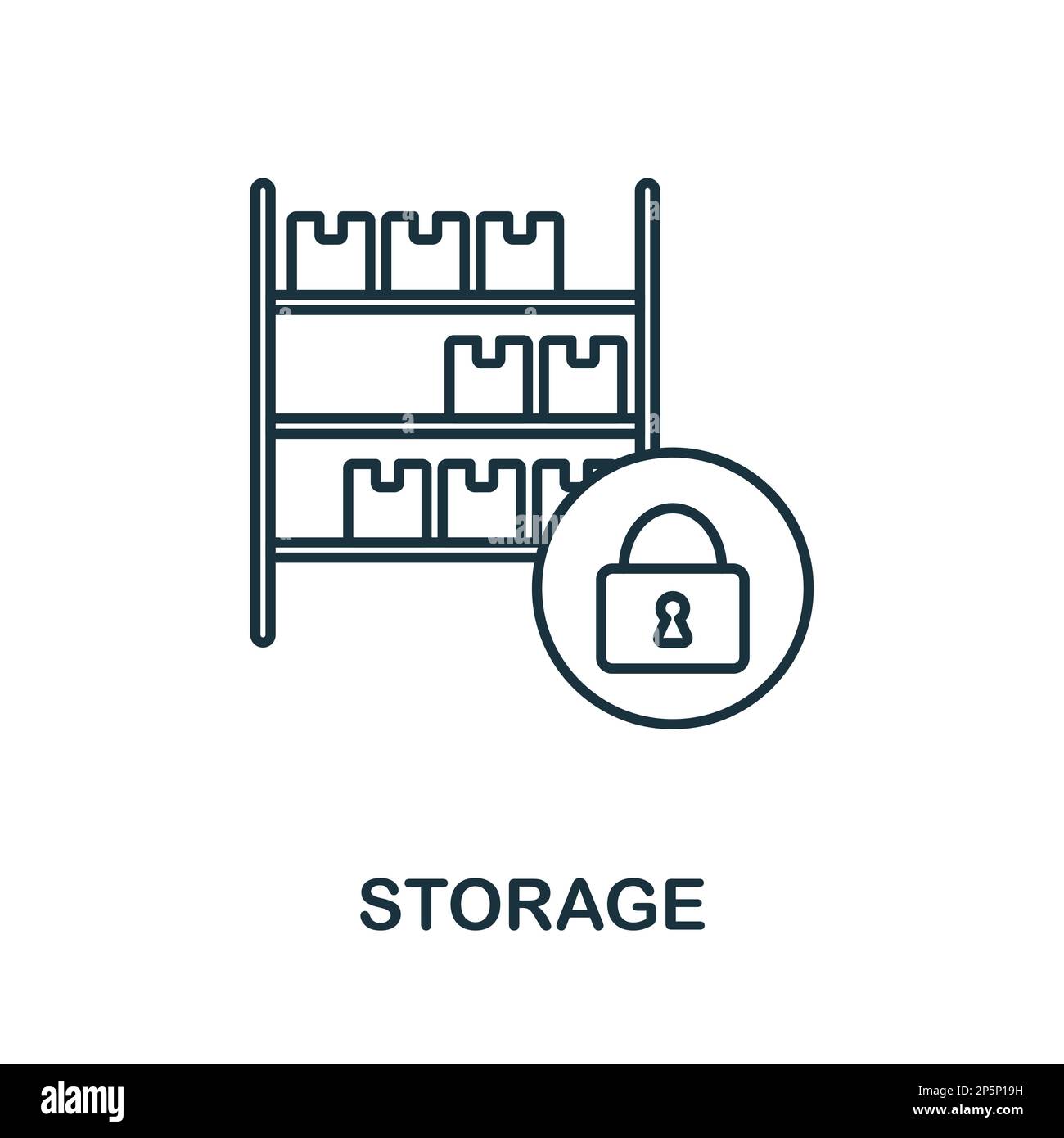 Storage line icon. Monochrome simple Storage outline icon for templates ...