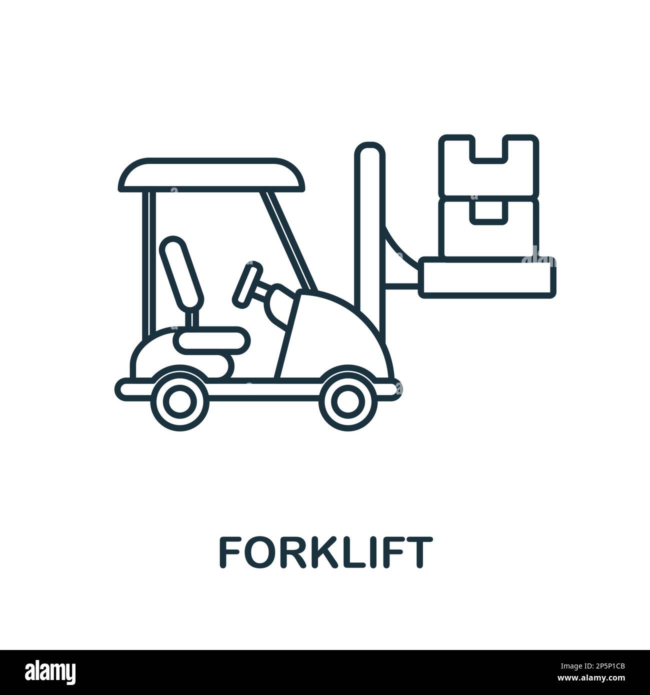 Forklift line icon. Monochrome simple Forklift outline icon for ...