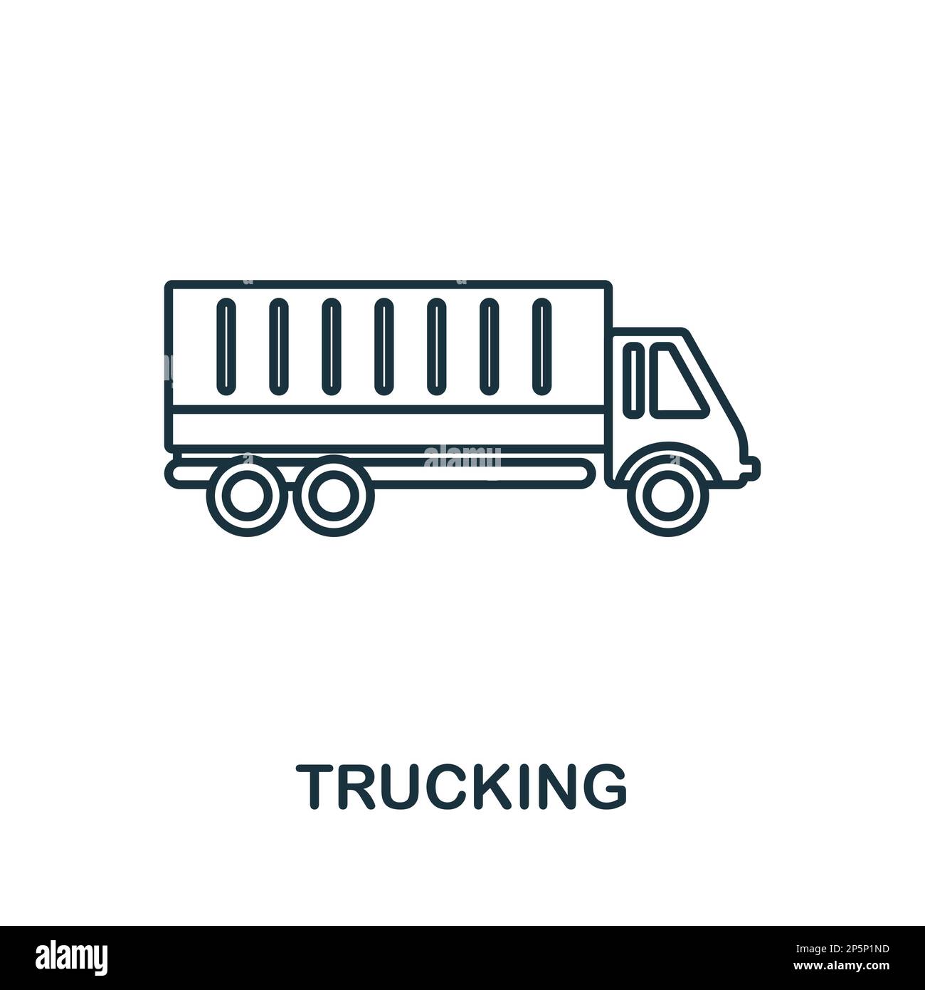 Trucking line icon. Monochrome simple Trucking outline icon for ...