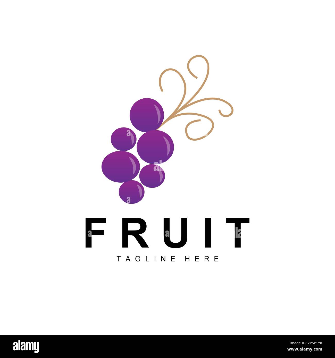 Grape Logo, Farm Fruit Vector, Fresh Purple Fruit Design, Grape Product ...