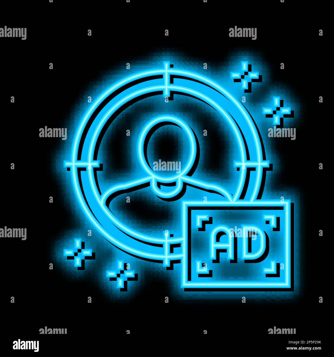 sharp targeting neon glow icon illustration Stock Vector Image & Art ...