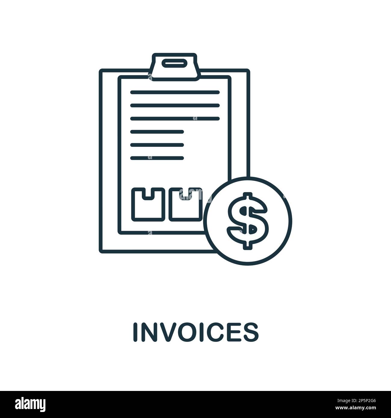 Invoices line icon. Monochrome simple Invoices outline icon for ...