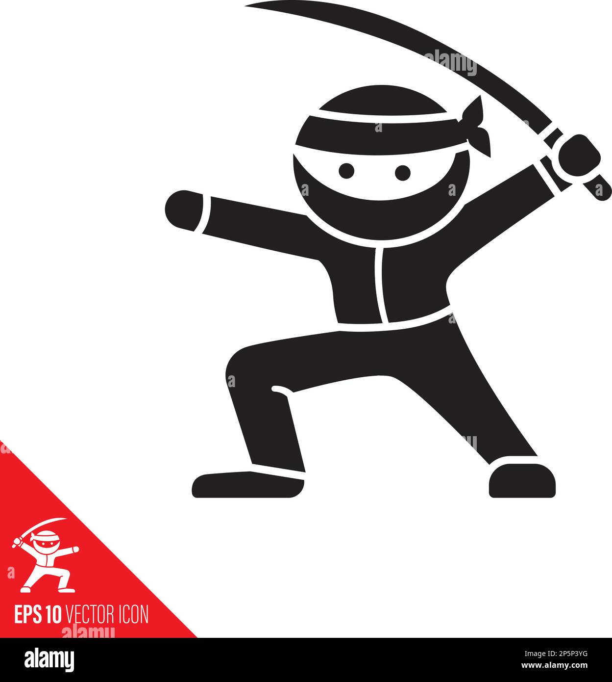Cartoon Ninja character vector glyph icon Stock Vector Image & Art - Alamy