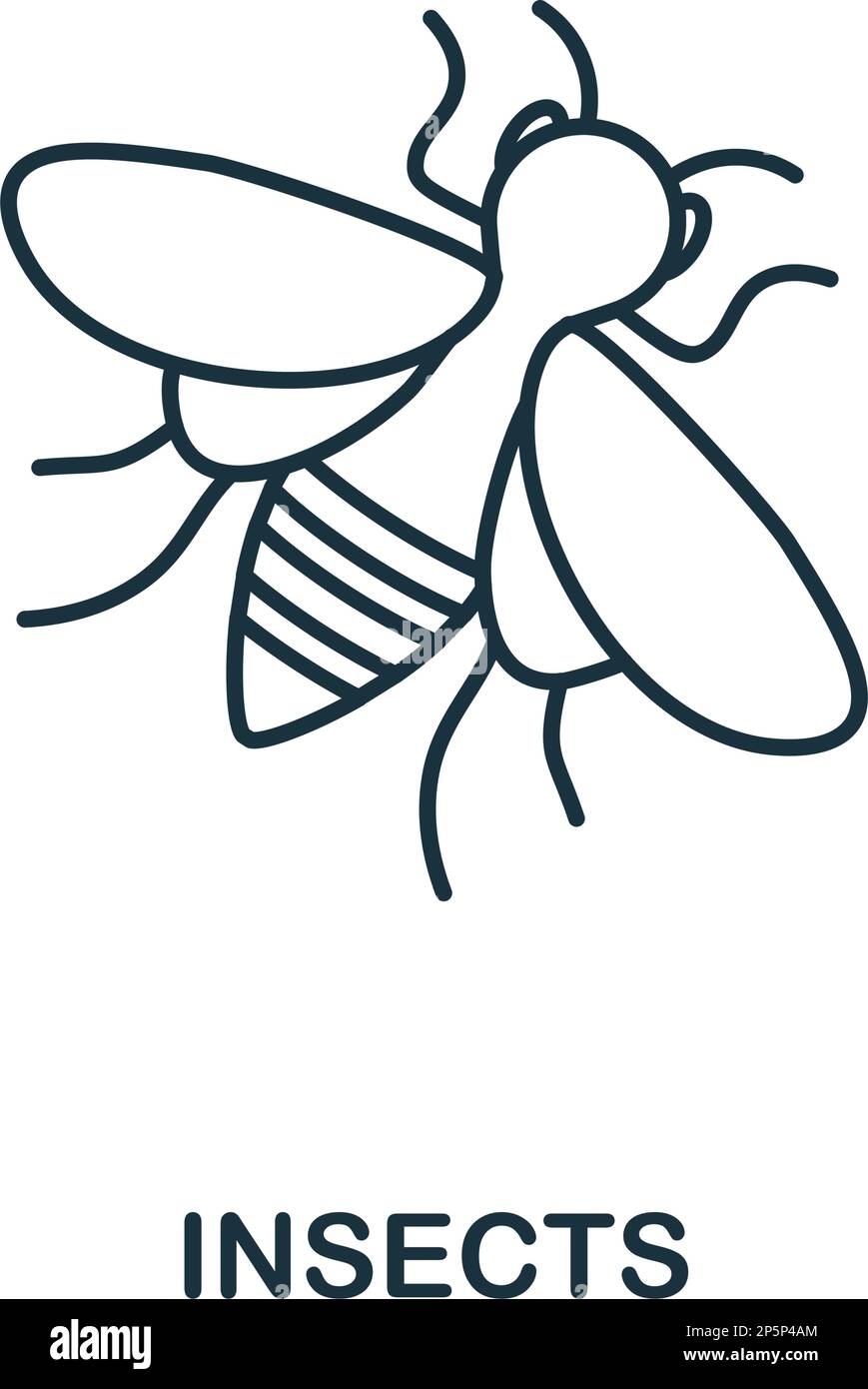 Insects line icon. Monochrome simple Insects outline icon for templates ...