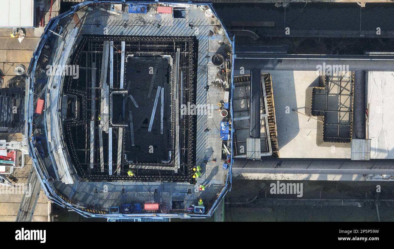 Aerial photo shows the Xunjiang River Grand Bridge of Pingnan-Cenxi ...