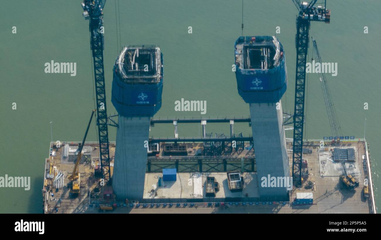 Aerial photo shows the Xunjiang River Grand Bridge of Pingnan-Cenxi ...