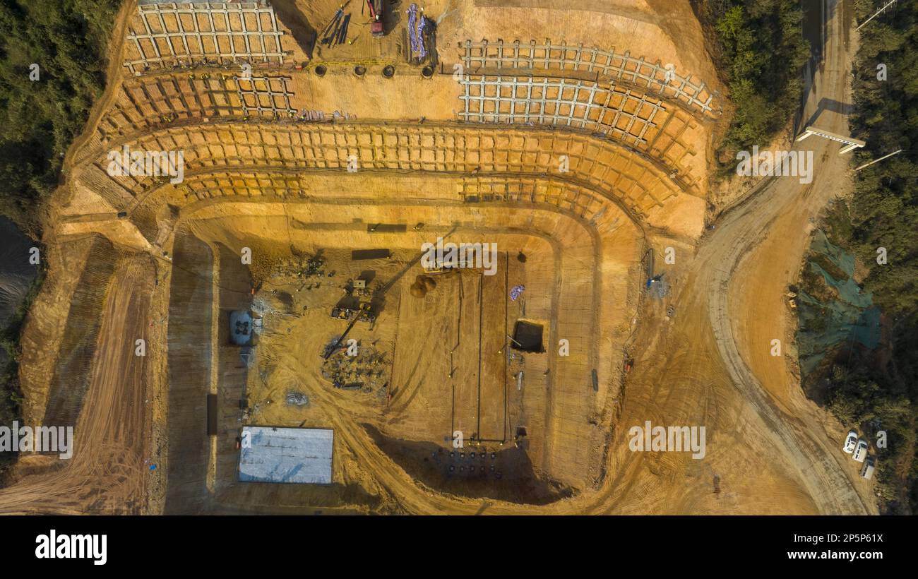 Aerial photo shows the Xunjiang River Grand Bridge of Pingnan-Cenxi ...