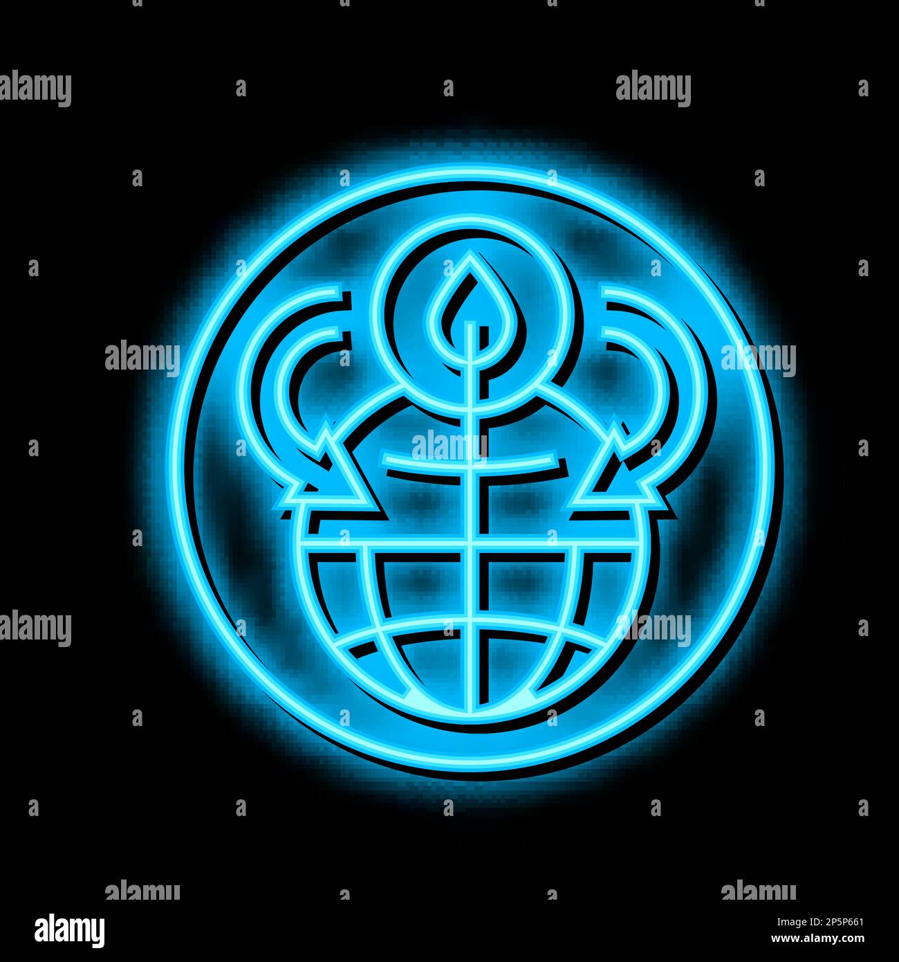 global ecology and environment neon glow icon illustration Stock Vector ...