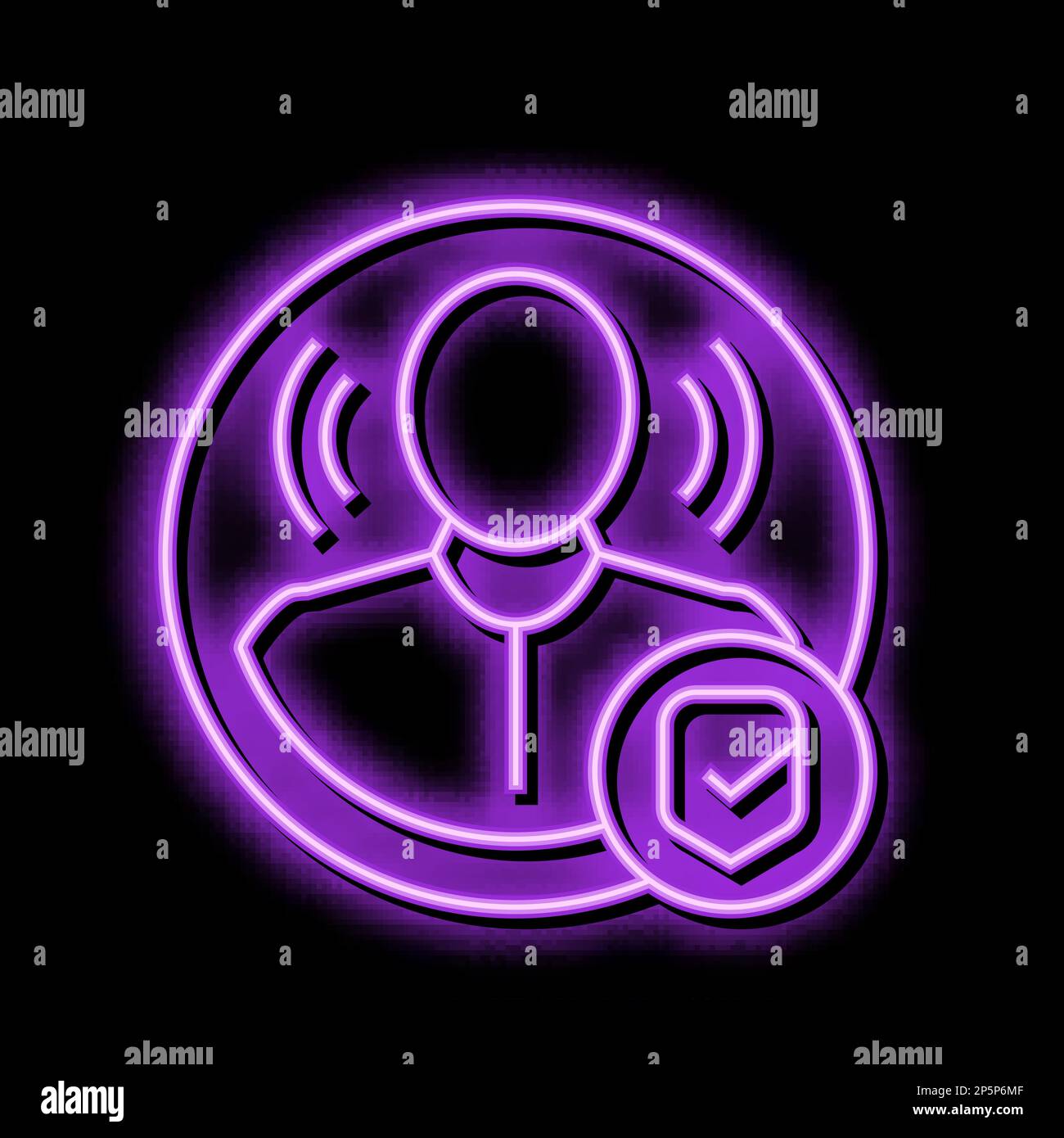 verified profile neon glow icon illustration Stock Vector Image & Art ...