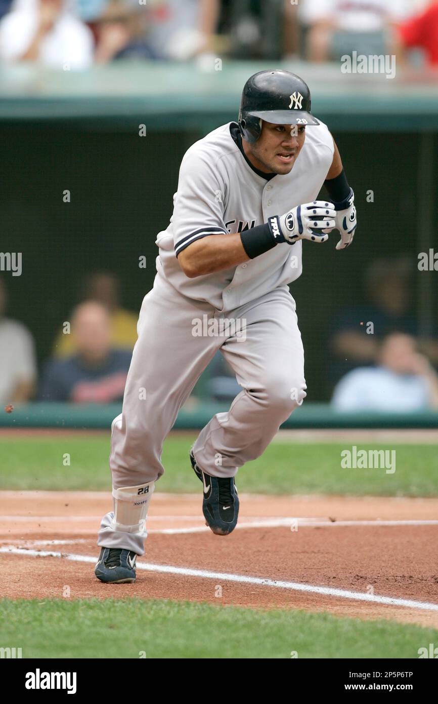 CLEVELAND, OH - AUGUST 12: Melky Cabrera #28 of the New York Yankees ...