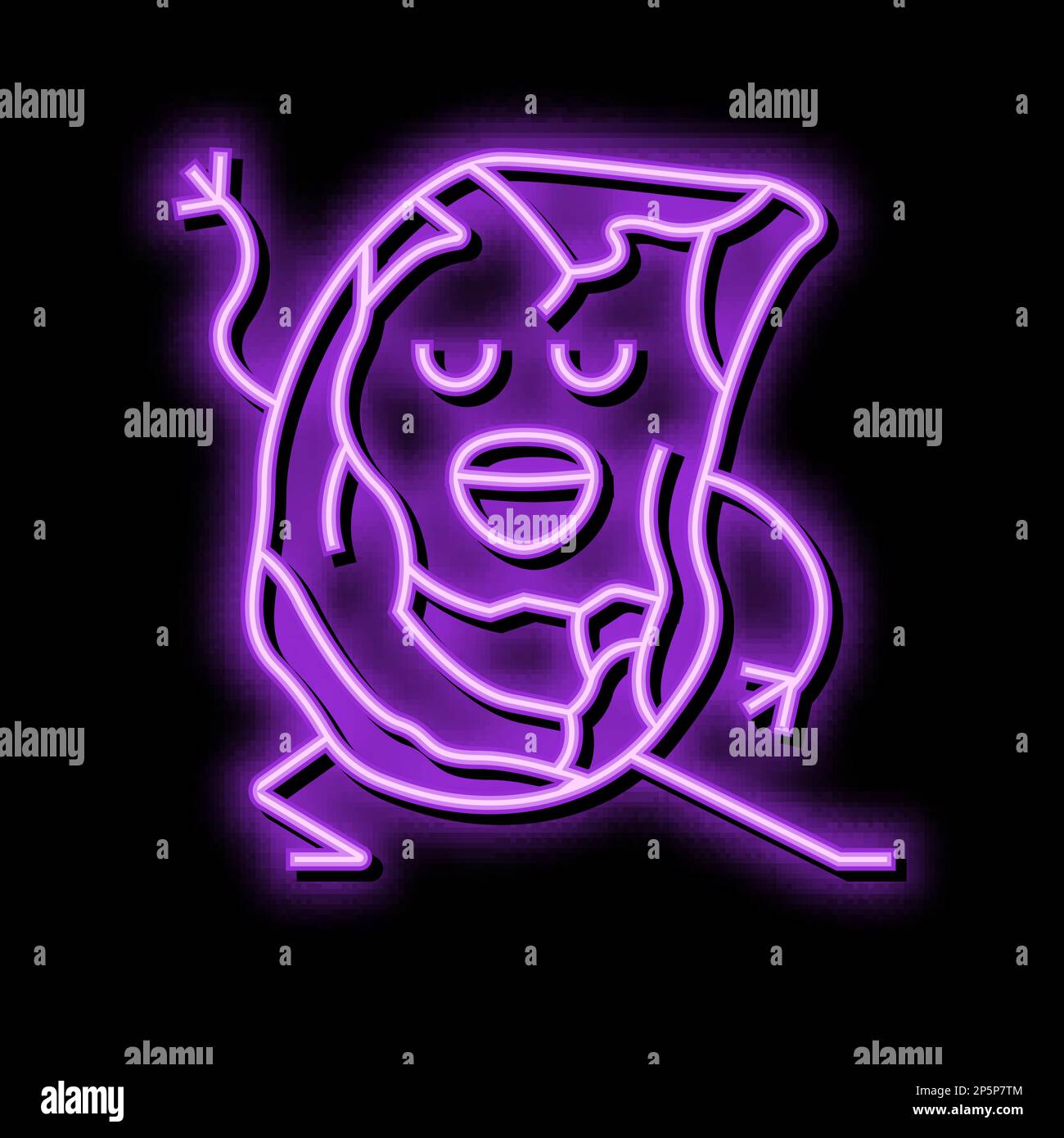 steak meat character neon glow icon illustration Stock Vector Image ...