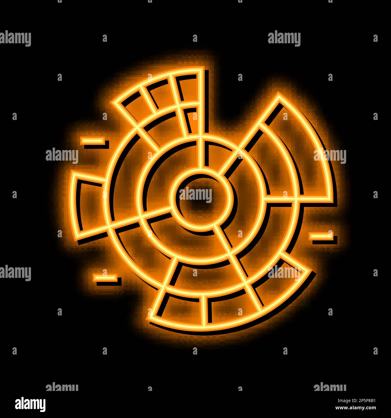 sunburst chart neon glow icon illustration Stock Vector Image & Art - Alamy