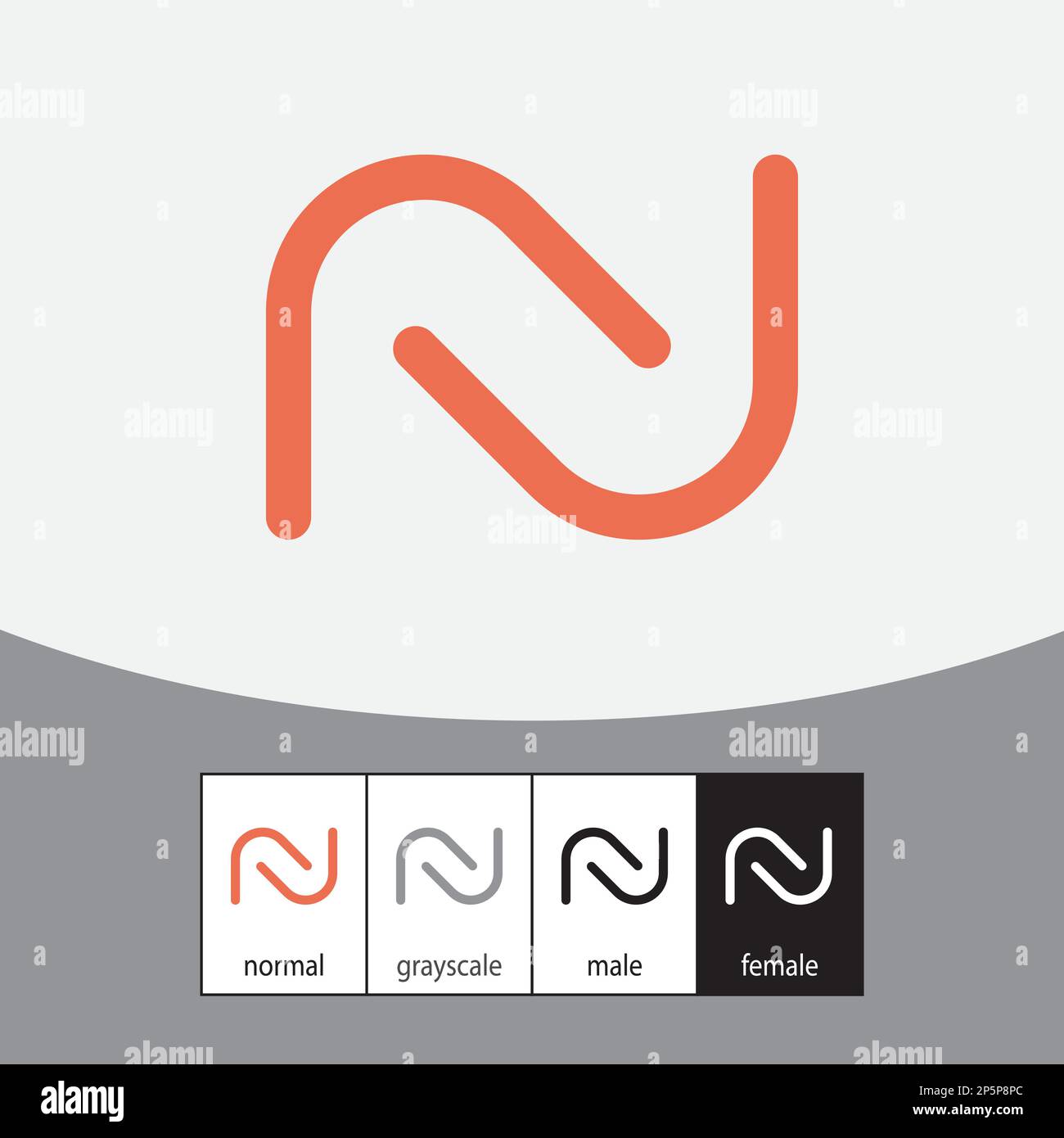N Letter Logo. Orange Color. - Vector Stock Vector Image & Art - Alamy
