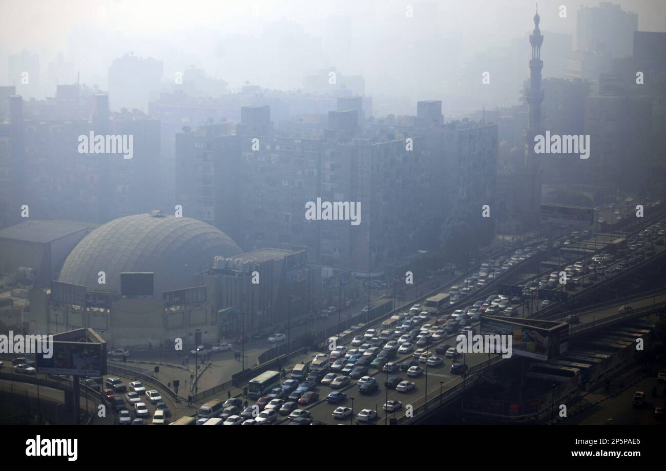 General view shows polluted weather in Cairo, Egypt Wednesday, Jan. 16 ...