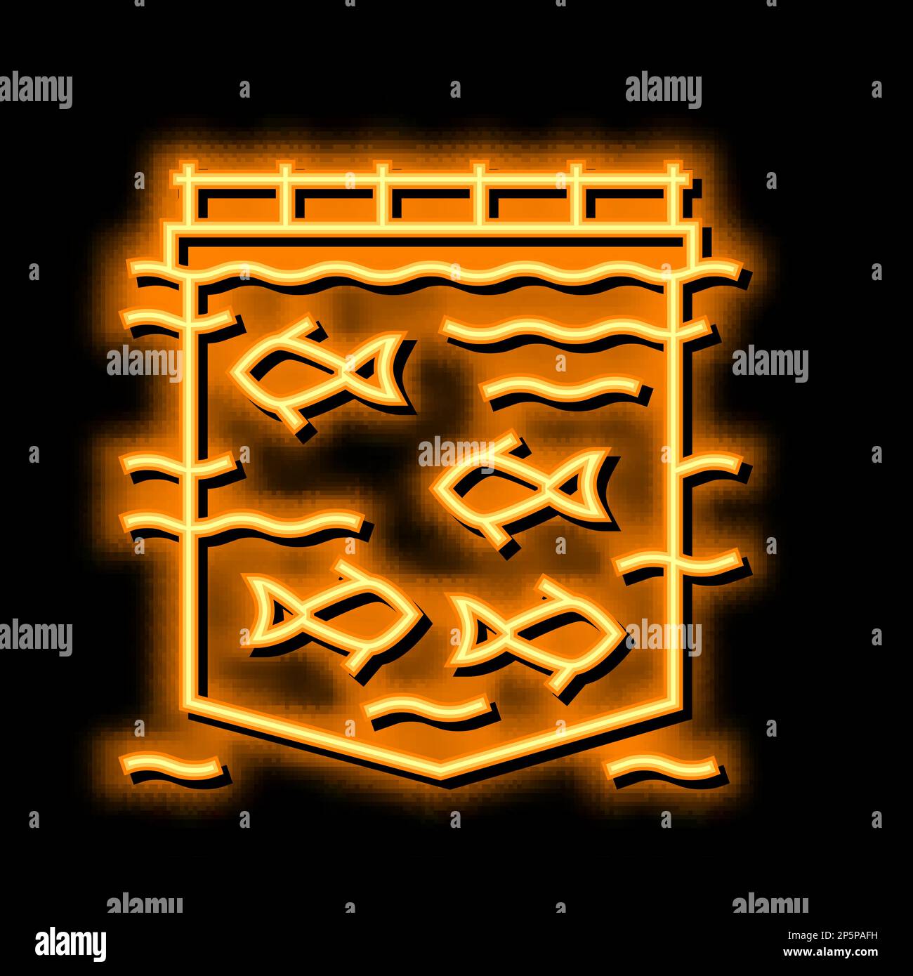 sea cages salmon neon glow icon illustration Stock Vector Image & Art ...