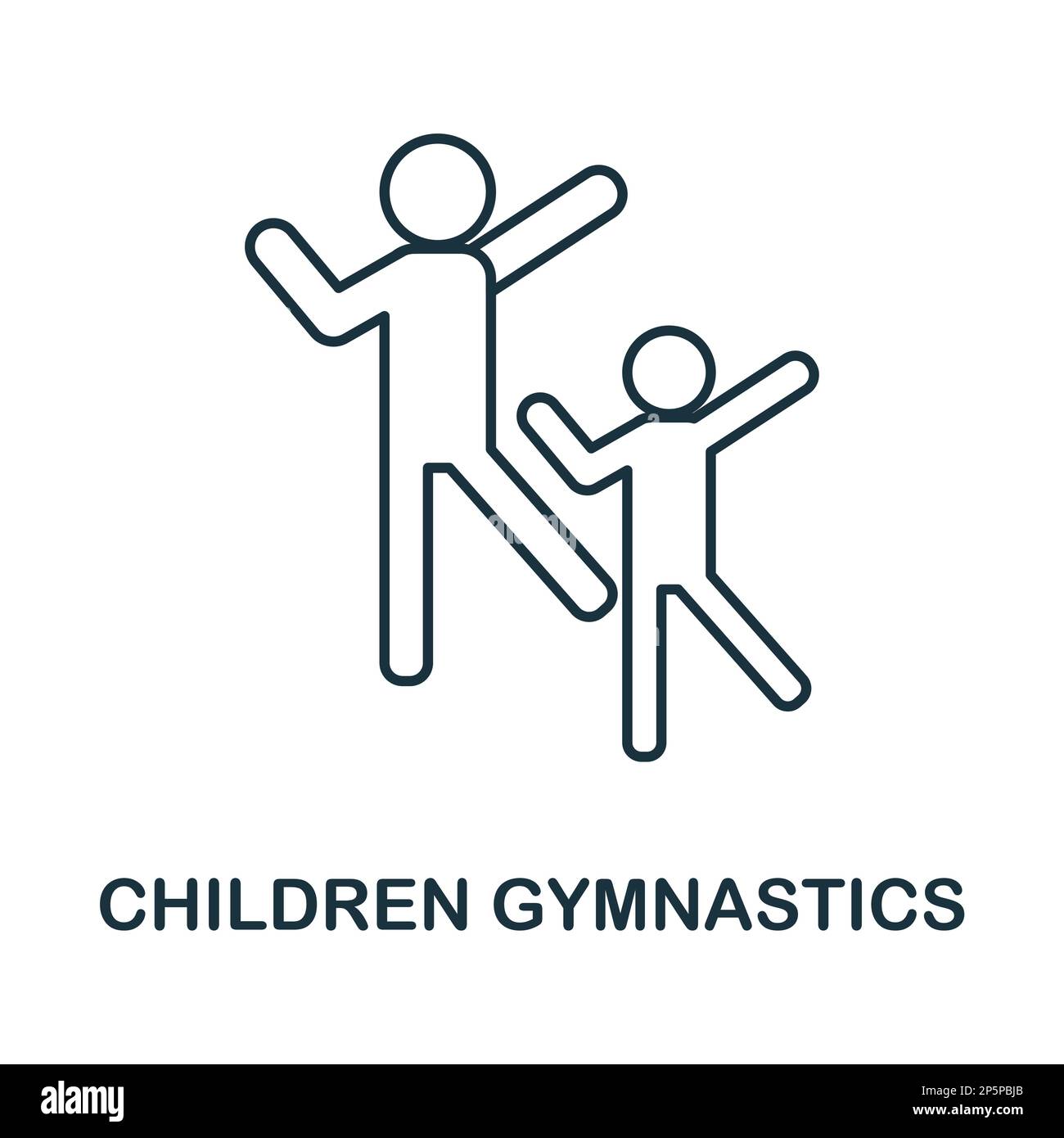 Children Gymnastics line icon. Monochrome simple Children Gymnastics ...
