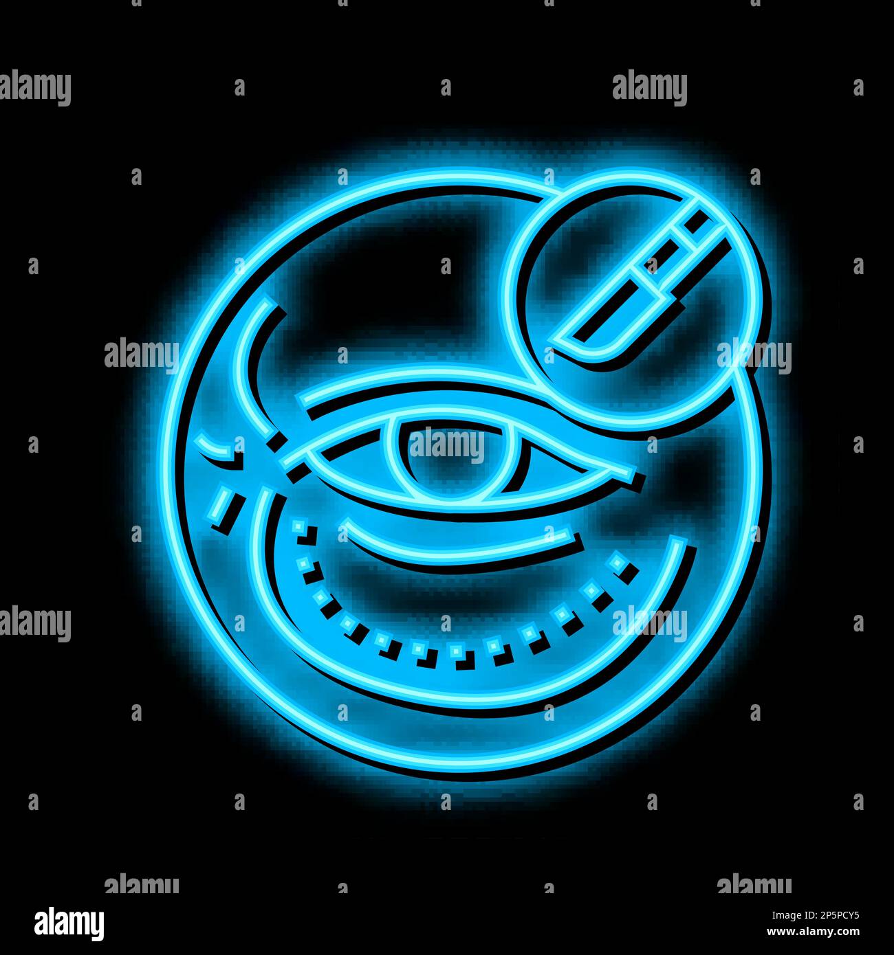 blepharoplasty surgery neon glow icon illustration Stock Vector Image ...