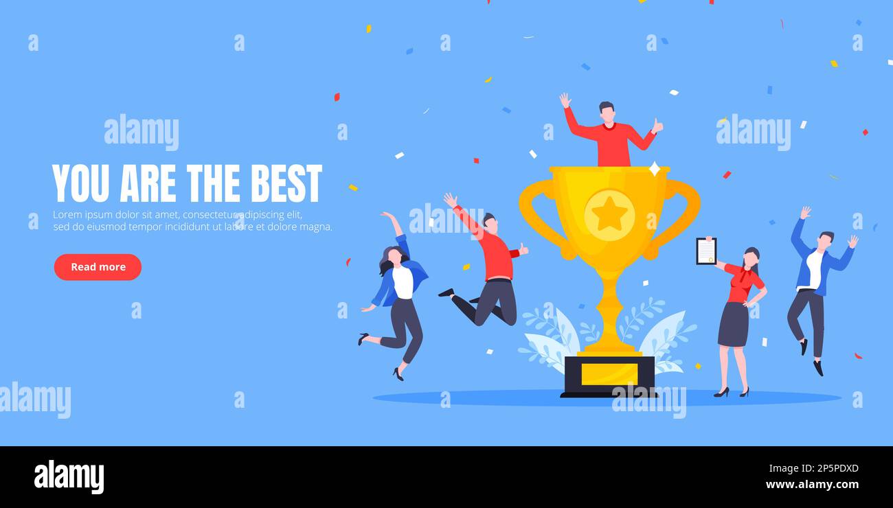 Employee recognition or proud workers of the month business concept ...