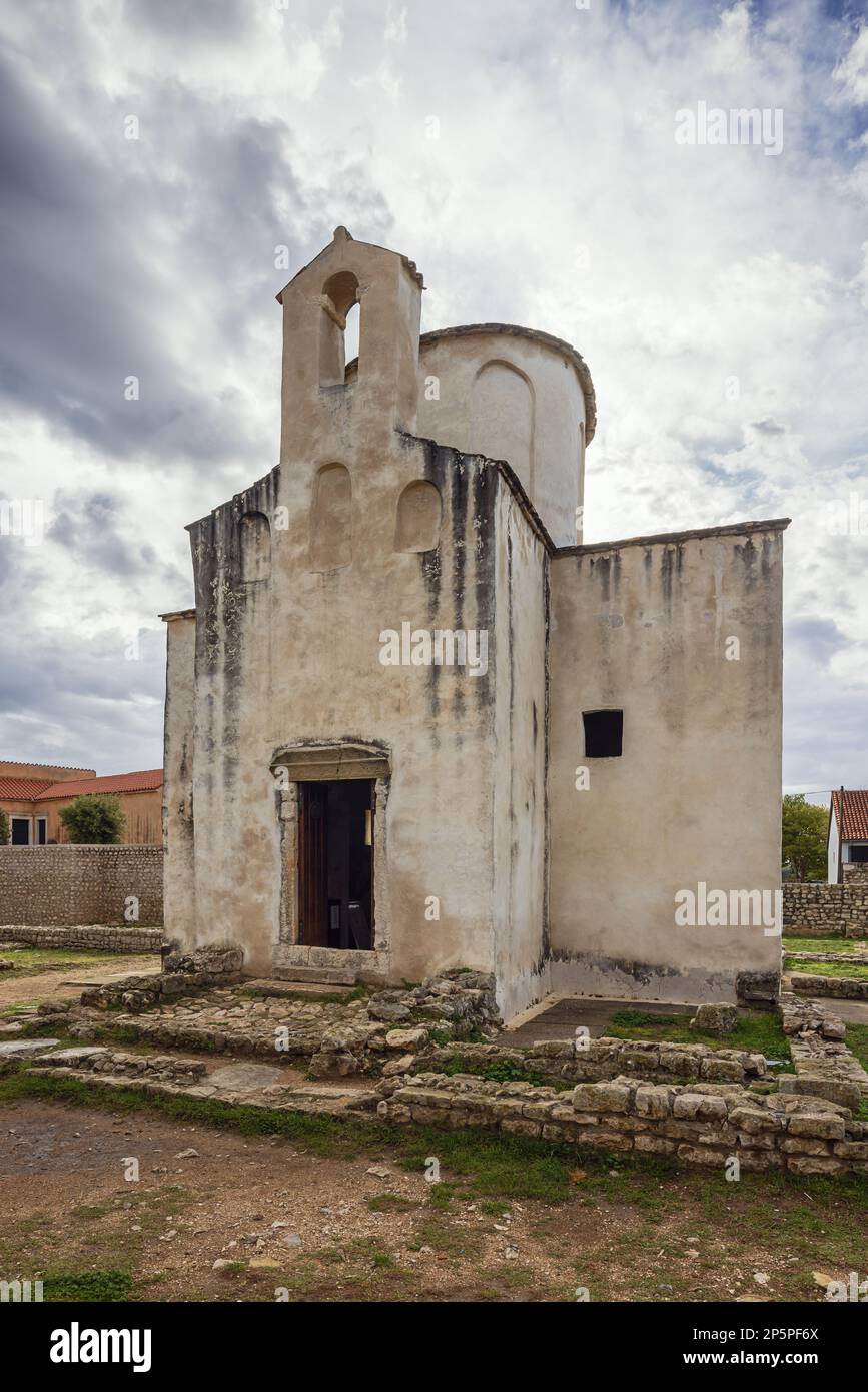 The entrance of the Church of the Holy Cross in Nin, also known as the ...