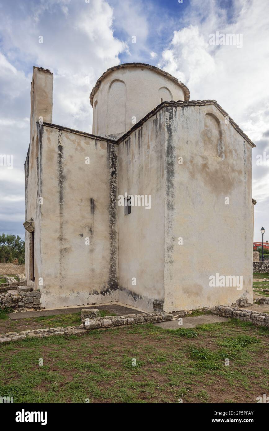 Side view of the Church of the Holy Cross in Nin, also known as the ...