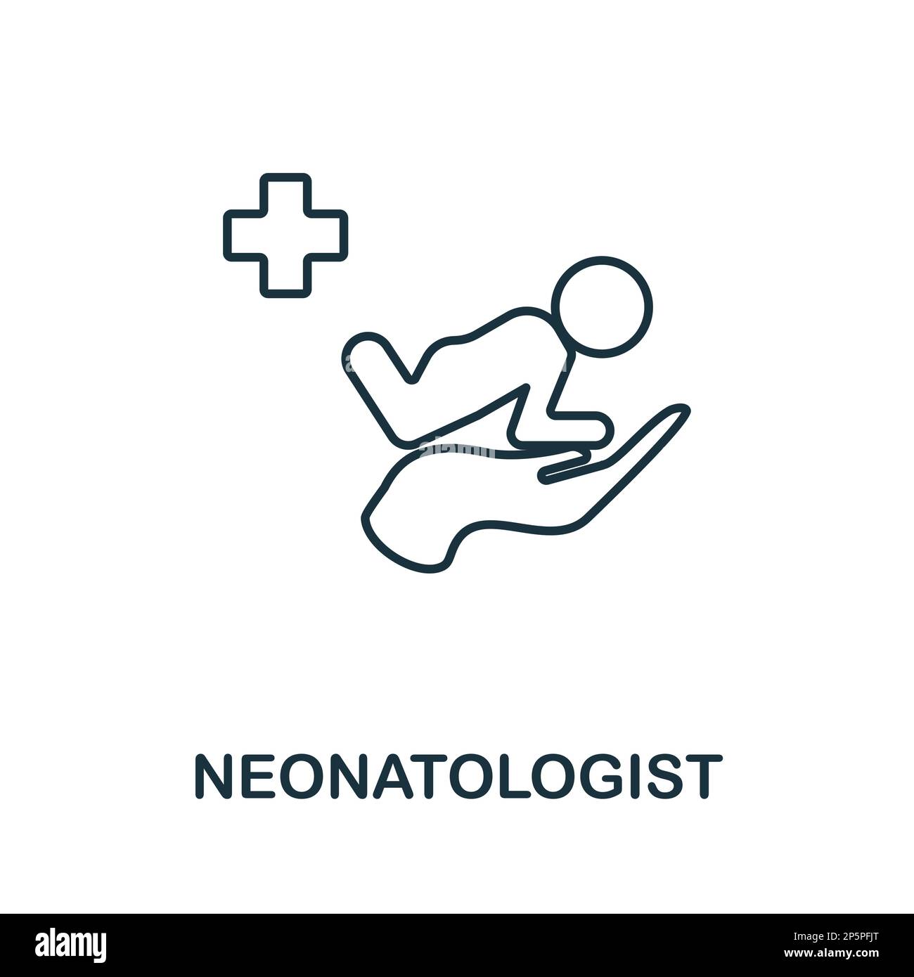 Neonatologist line icon. Monochrome simple Neonatologist outline icon ...